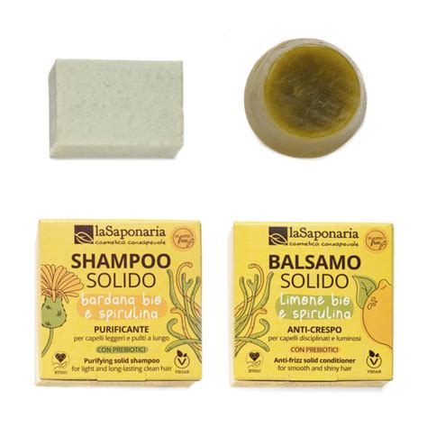 Solid Shampoo And Conditioner Kit Purity And Discipline La Saponaria