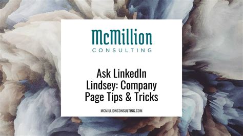 Ask Linkedin Lindsey Company Page Tips And Tricks