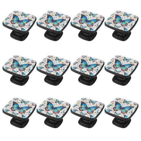 12 Pcs Modern Cabinet Knobs Bathroom Drawer Handles Colorful Butterfly Handle Knobs Dresser
