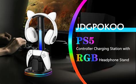 Ps5 Controller Charging Station With Headphone Stand Jdgpokoo Ps5 Rgb