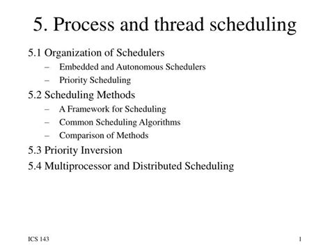Ppt Comprehensive Overview Of Process And Thread Scheduling