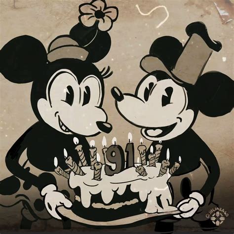 Old Mickey Mouse And Minnie Mouse Drawing