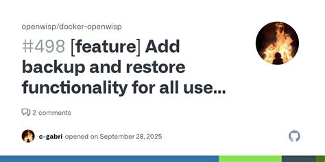 Feature Add Backup And Restore Functionality For All User Data