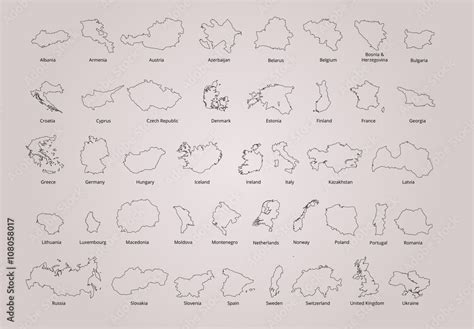 Colorful European Countries Political Map With Clearly Labeled Separated Layers Vector