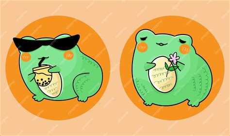 Premium Vector Cute Cartoon Frog Adorable Animals Vector Illustration 02