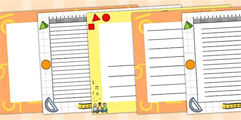 Editable Maths Page Borders Landscape Professor Feito