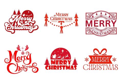 Premium Vector Merry Christmas Typography Elements Collection