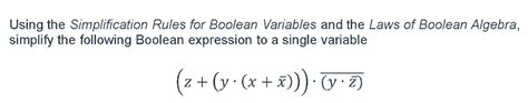 Solved Using The Simplification Rules For Boolean Variables