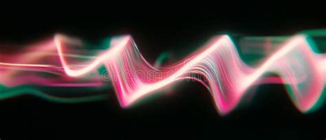 Dynamic Simulation Of 3d Sound Waves Reacting To Virtual Wind In Abstract Fluid Forms Stock