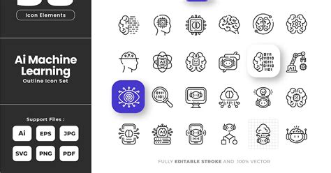 Ai Machine Learning Outline Icon Technology Icons Ft Ai And Learning
