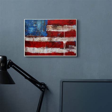 Stupell Industries Rustic United States Flag With Distressed Paint Drip
