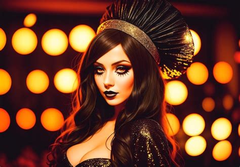 Premium Ai Image Beautiful Girl At A Nightclub Party A Woman Poses At
