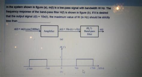 Solved In The System Shown In Figure A M T Is A Low Pass