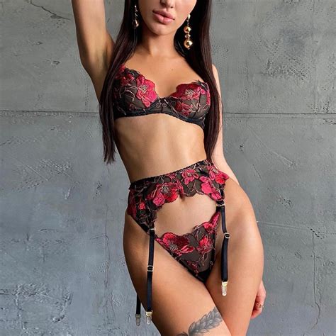 Buy Super Hot Selling Exquisite Embroidery Red Flower Tulle Perspective