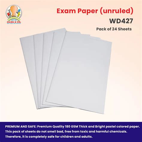 Exam Paper Unruled Wd427 Custom Print