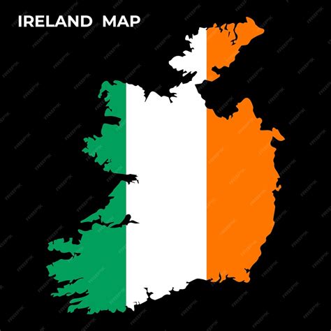 Premium Vector Ireland National Flag Map Design Illustration Of Ireland Country Flag Inside
