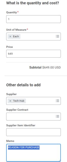 Workday Requisition Instructions Tech Hub