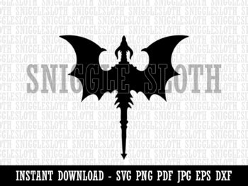 Flying Dragon With Wings Spread Clipart Instant Digital Download Svg
