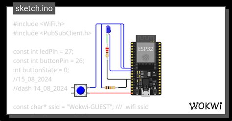 Projeto teste led botão sem componentes Copy Wokwi ESP STM Arduino Simulator