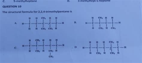 The Structural Formula For 224 Trimethylpentane Is Filo