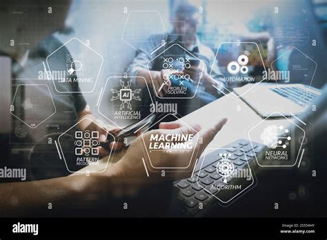 machine learning technology diagram with artificial intelligence ai