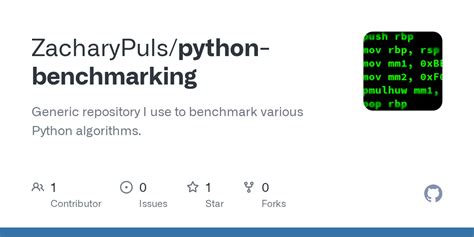 Github Zacharypulspython Benchmarking Generic Repository I Use To
