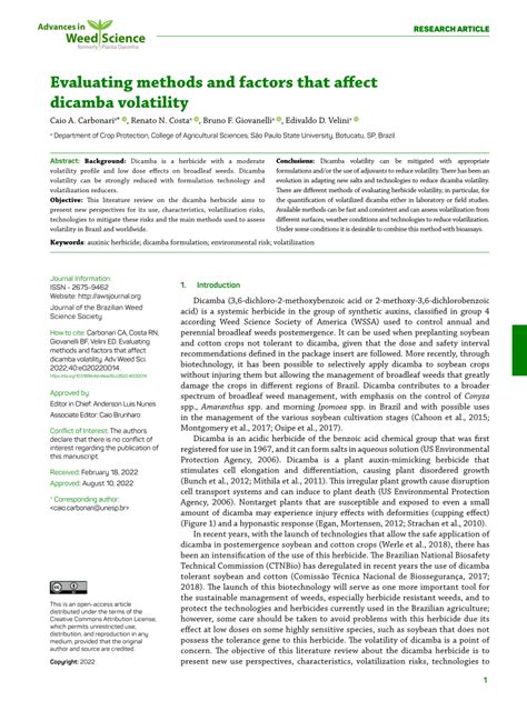Pdf Evaluating Methods And Factors That Affect Dicamba Volatility