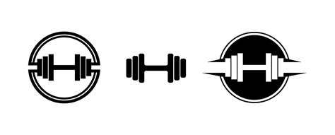 Fitness Logo And Gym Icon Design Illustration On Black And White Colour