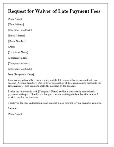 Letter Template For Removal Of Late Payment Fees Free Samples In Pdf