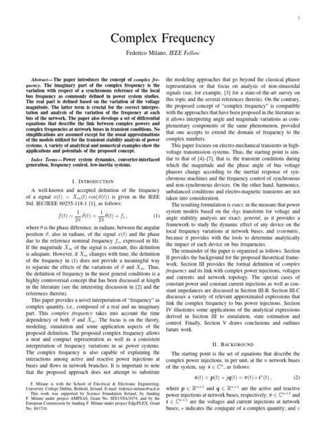 Complex Frequency Pdf Ordinary Differential Equation Complex Number