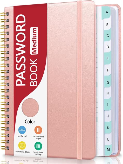 Spiral Password Book With Individual Alphabetical Tabs