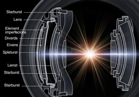 Cross Section Illustration Of A Camera Lens The Diagram Features