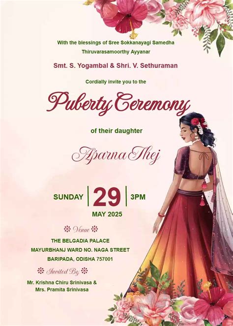 Puberty Function Invitation Free And Premium