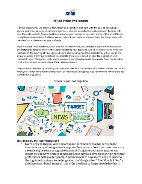Psy 375 Project Two Completed Psy 375 Project Two Template [for This Project You Will Create