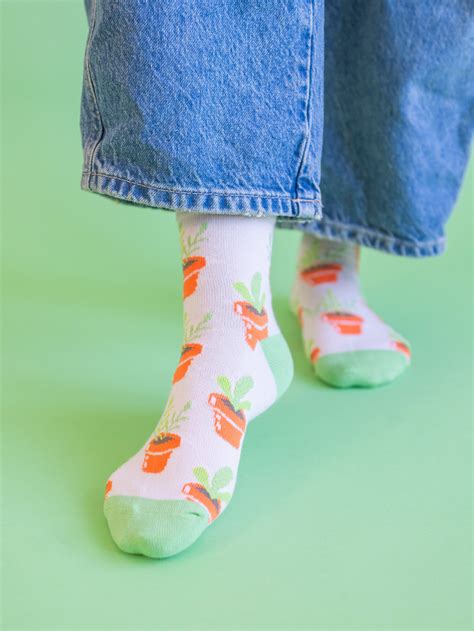 Weekend Garden Mini Crew Socks In Potted Plants Worlds Softest Socks The Paper Store