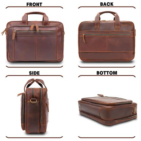 Handmade Leather Briefcase Men Leather Business Bag Mens Work Bag