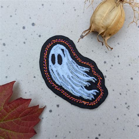 Embroidered Ghost Patches Etsy