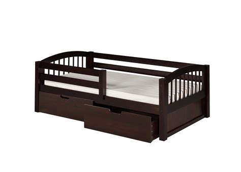 Camaflexi Twin Size Day Bed With Front Guard Rail And Drawers Arch