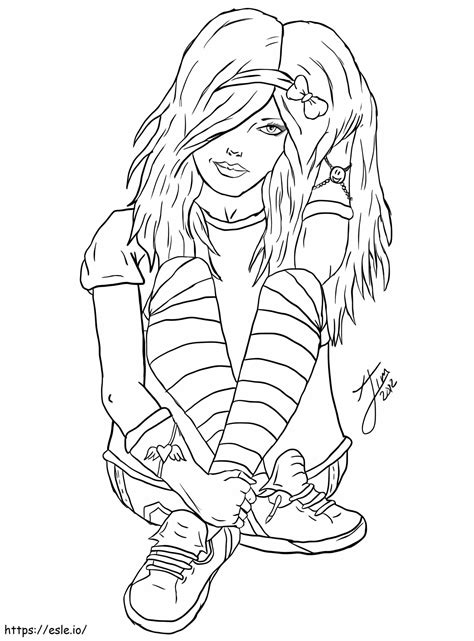 Free Printable Emo Coloring Page Printable Printable Coloring Pages