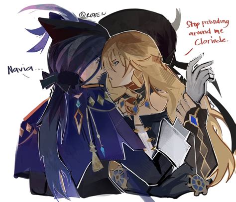 Navia And Clorinde Genshin Impact Drawn By Rozenogrozen Danbooru