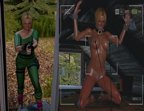 Rule 34 Alternate Costume Angry Face Before And After Blonde Hair Bondage Camera View Collar