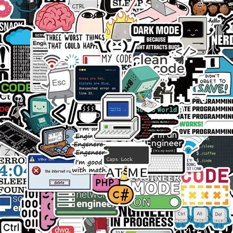 103050pcs Funny Programming Stickers Java Cloud Language Internet