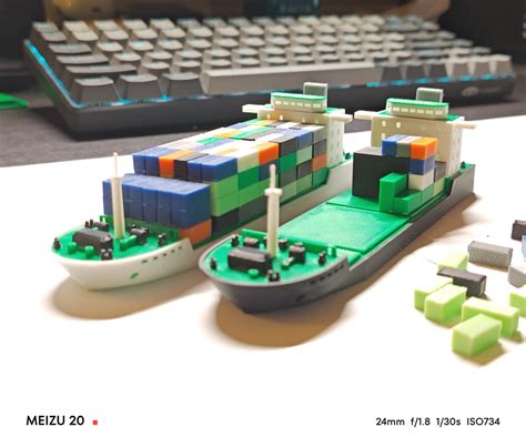 Cargo Ship Kit Card Container Ship Assembly Card By 电容电阻分不清 Anxiety