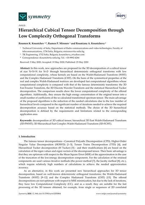 pdf hierarchical cubical tensor decomposition through low complexity