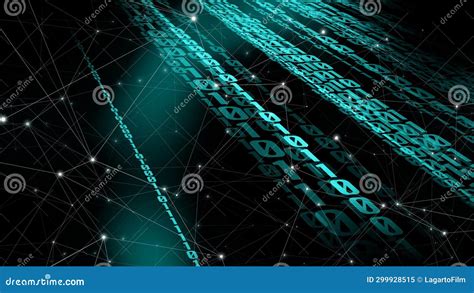 Cyber Security Abstract Binary Lines And Machine Learning Of Binary