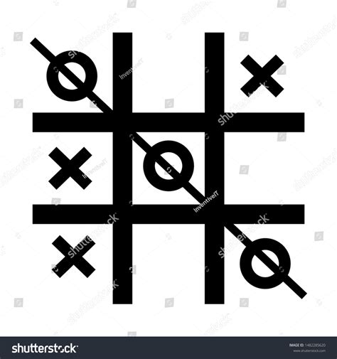 Noughts Crosses Vector Illustration Silhouette Stock Vector Royalty Free Shutterstock
