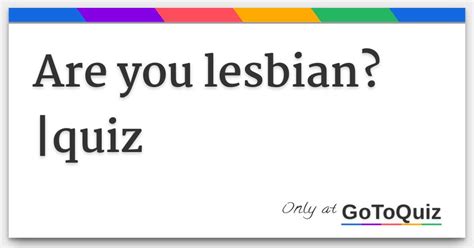 Are You Lesbian Quiz