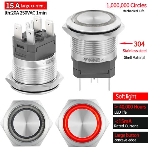 15amp 22mm Push Button Switch 24vdcac Latching
