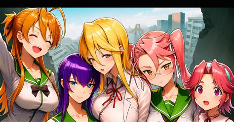 Highschool Of The Dead Rei Miyamoto Saya Takagi Post Apocalyptic