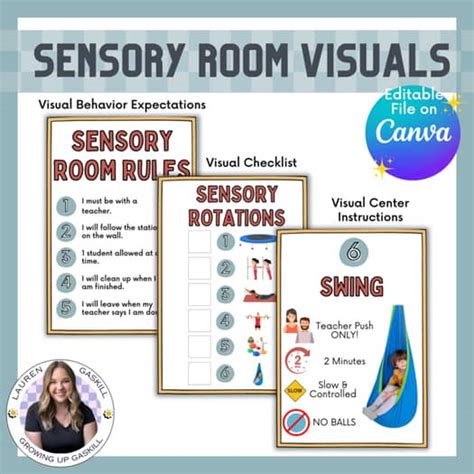 Sensory Room Posters Editable Canva Templates Freebie By